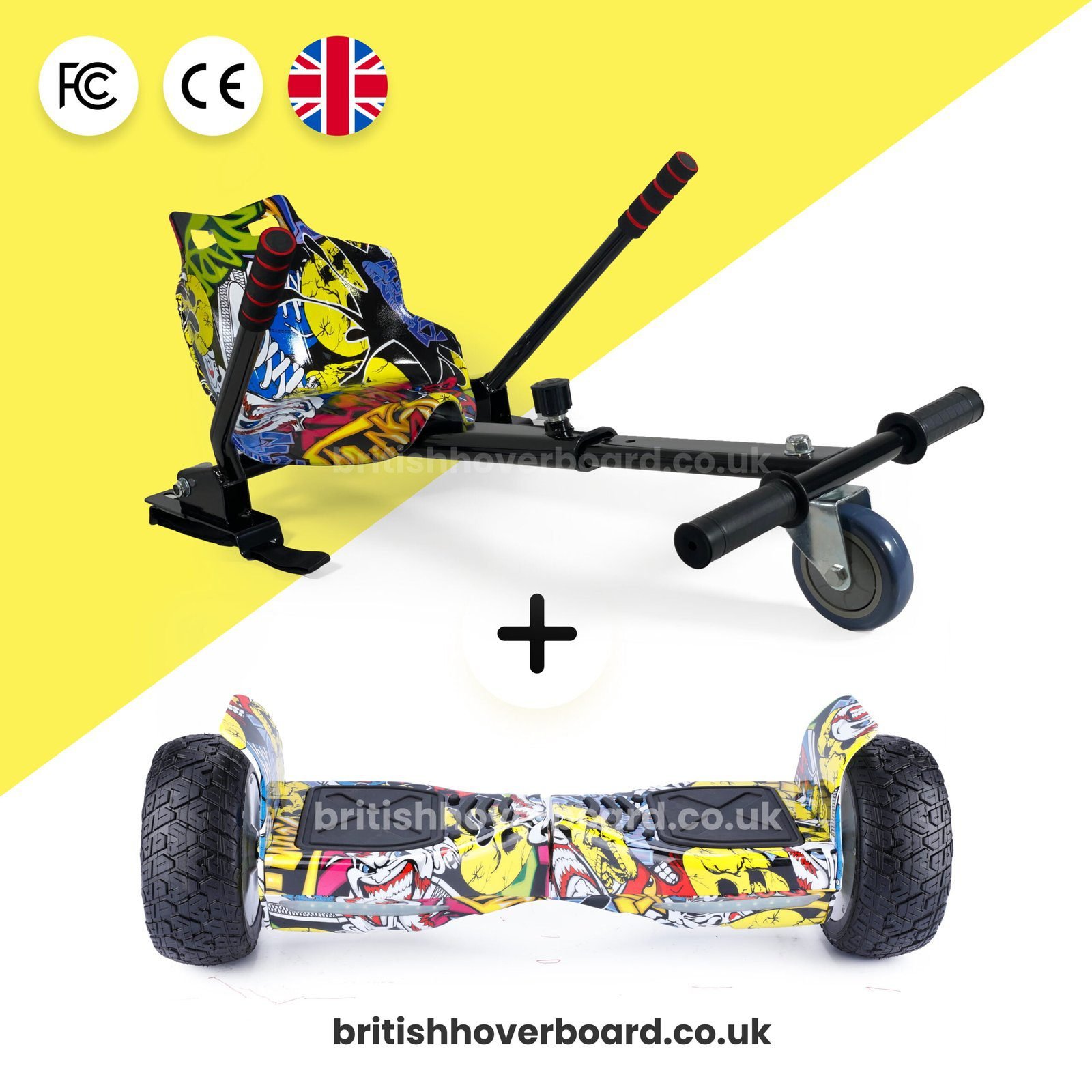 Hip-Hop 8.5 Bluetooth Hoverboard Hip-Hop Hoverkart Bundle